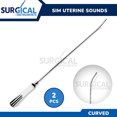 2 Pcs Sim Uterine Sounds Gynecology Surgical Instruments Stainless ...