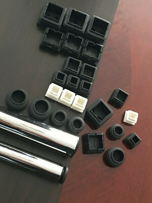 Plastic Square Table Chair Leg Feet Tube Pipe Ends Insert Cap Black ...