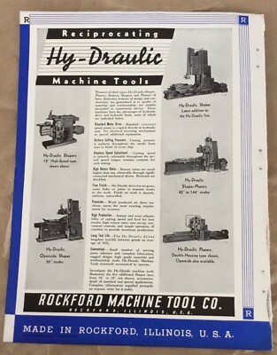 Rockford Machine Tool Co print ad 1938 vintage 1930s retro art industry ...
