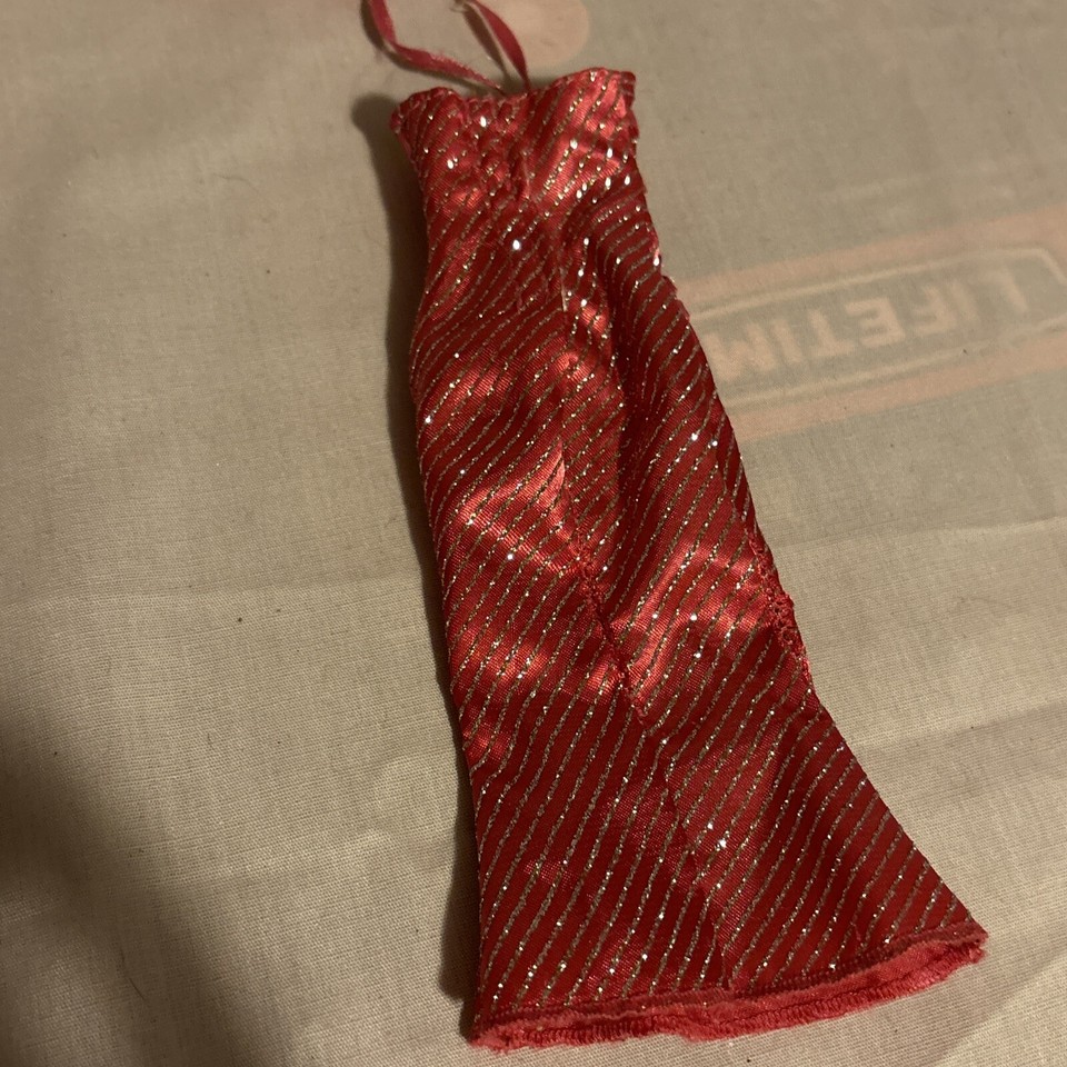 4) BARBIE DOLL CLOTHS - VTG Pink Silver Strip Bodycon Dress Tie Neck | eBay