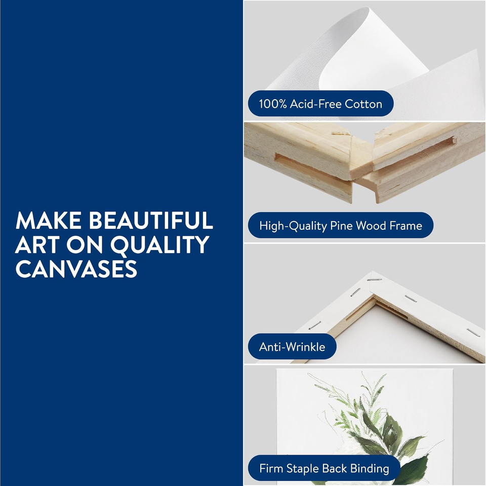 H&S Set of 4 Artist Blank Canvas Frame Stretcher, Acrylic, Oil, Water ...