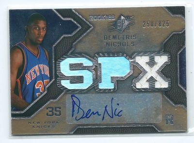 2007-08 SPx Demetris Nichols JERSEY RELIC AUTO AUTOGRAPH RC #131 /825 ...