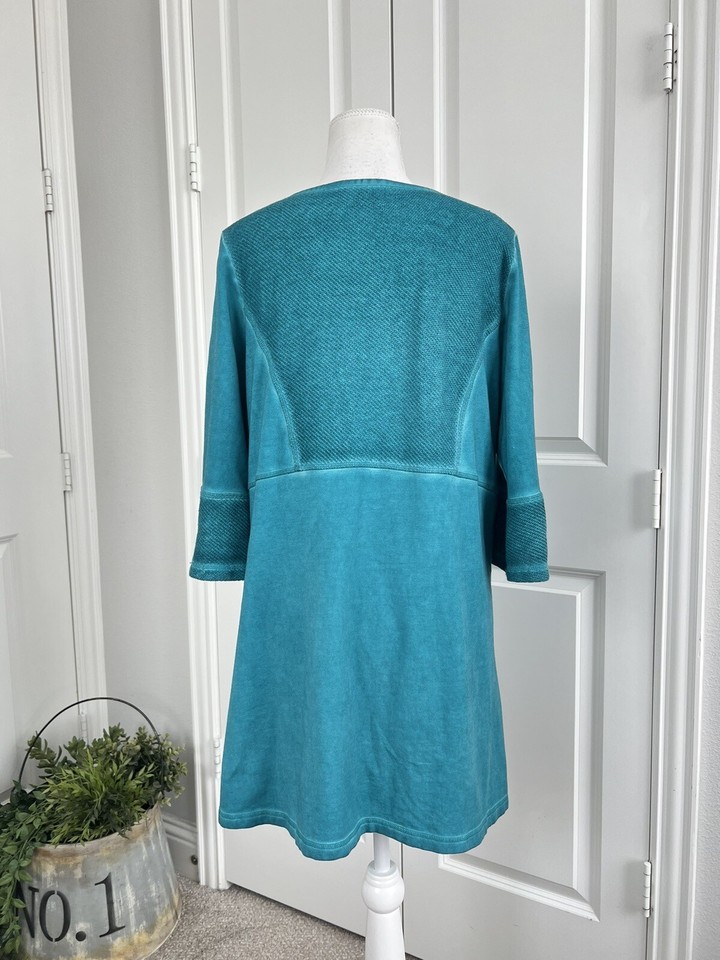 Soft Surroundings Top Dyed Blue Rhiannon Embroidered Beaded Tunic ...