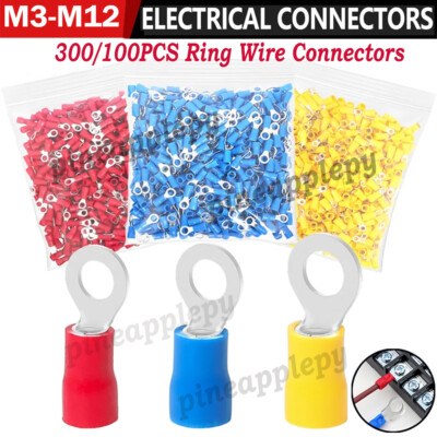 300X Quick Disconnect Electrical Insulated M3-M12 Ring Crimp Terminals ...