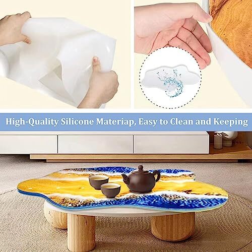 Large Resin Table Mold Set 24 Inch Epoxy Resin Molds Silicone Tray ...