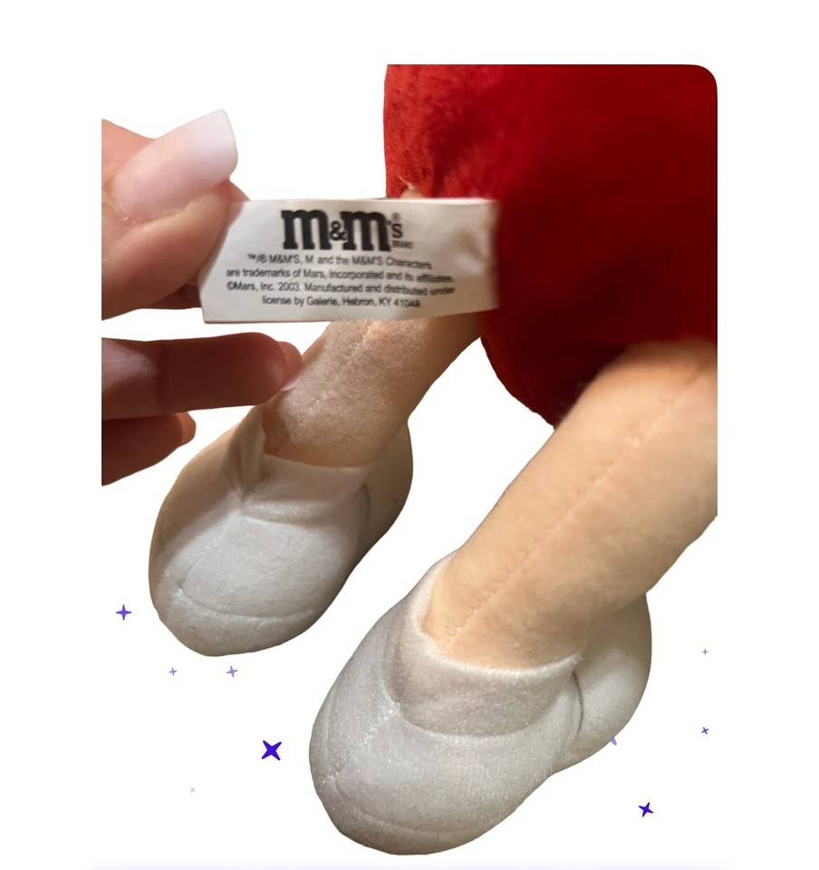 Red M&M Candy Plush Snowboarding Surfboard Stuffed Toy 2003 Ski Cap ...