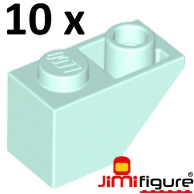 NEW 10 x LEGO Inverted Slope 45 Degree 2x1 Light Aqua 3665 Genuine Roof ...