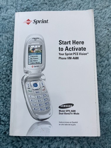 Sprint PCS Vision User Guide Samsung Phone Model VM-A680 Dual Band Tri ...