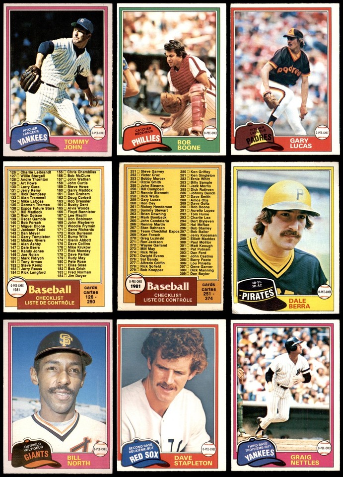 1981 O-Pee-Chee Baseball Near Complete Set 4.5 - VG/EX+ 7156161 | eBay