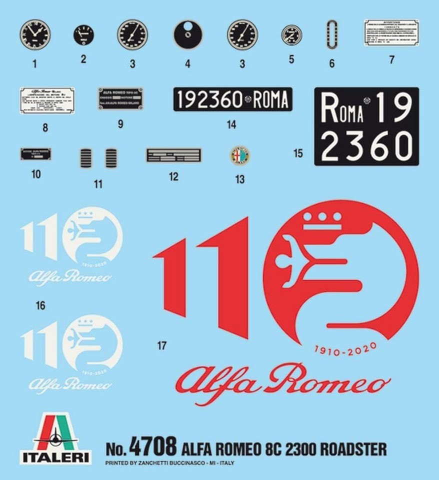 Italeri- Alfa Romeo Modello in plastica da Montare, Colore Rosso ...