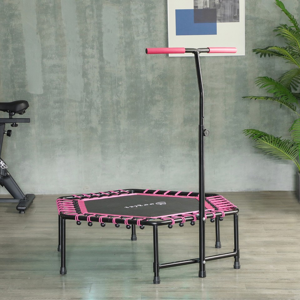 45" Rebounder Trampoline for Adults Quiet Bungee Rebounder with LED ...