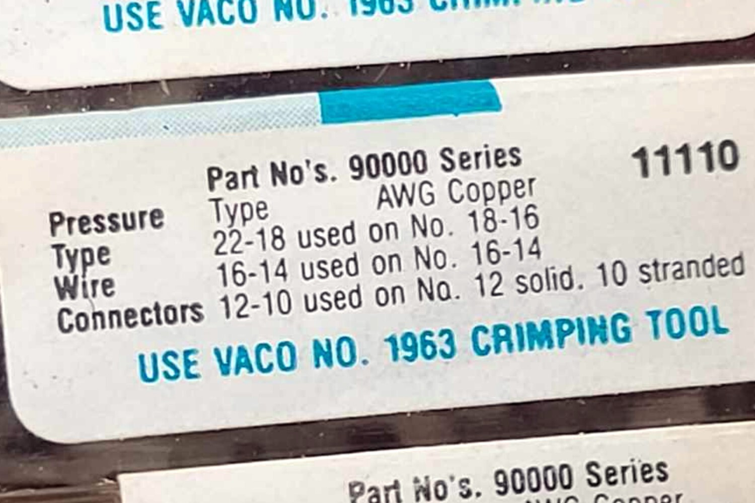 13206 VACO TERMINAL LUGS 500PCS 5 PACKS OF 100 EACH NEW OLD STOCK SIZE ...