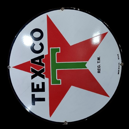 TEXACO PORCELAIN ENAMEL SIGN 30 INCHES double sided | eBay
