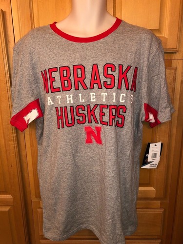 NWT HANDS HIGH Men's Nebraska Cornhuskers Gray T-Shirt w/Underarm Decor ...