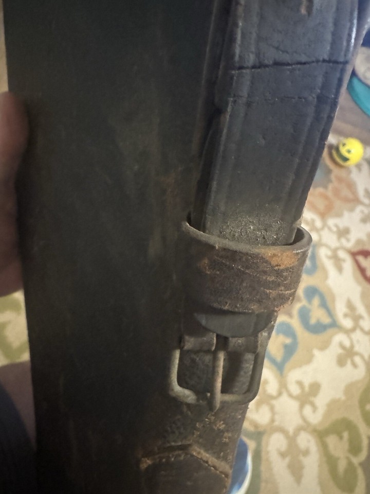 vintage black hard leather take down gun case carrier | eBay