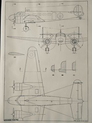 WW2 American Aircraft LOCKHEED C37 ELECTRA Scale Design Plan c1943 | eBay
