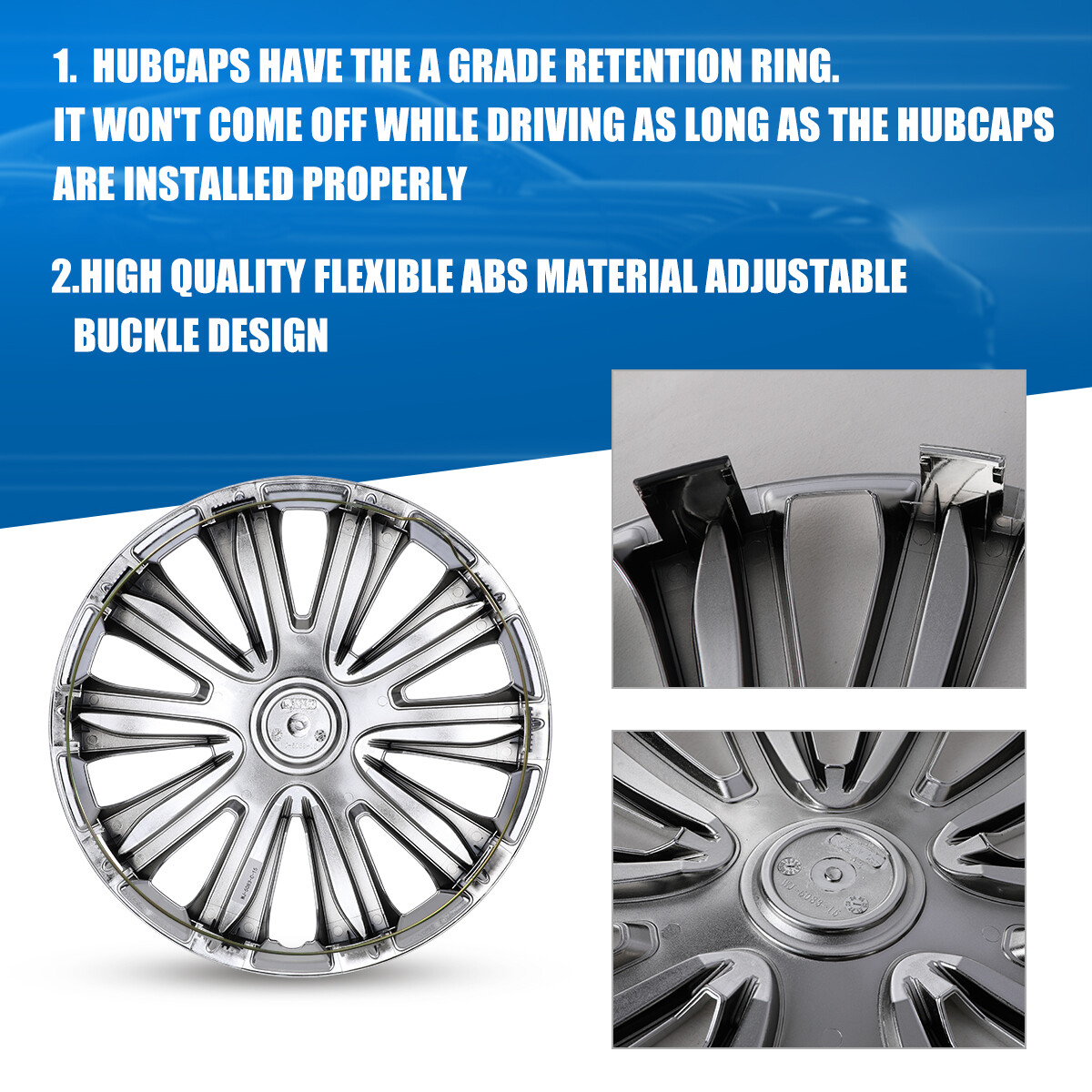 4PCS 17" Chrome Wheel Covers Full Rim Hub Caps fit R17 Tire & Steel ...