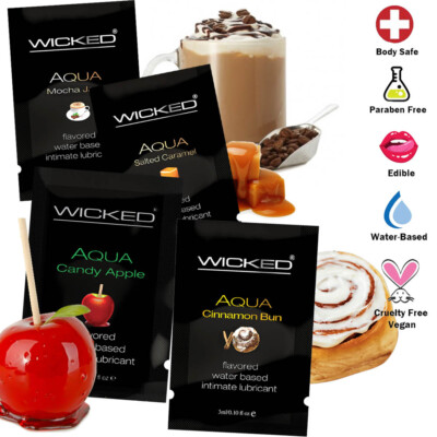 Natural Flavored Edible Oral Sex Lube Samples Lubricant Enhance Blow ...