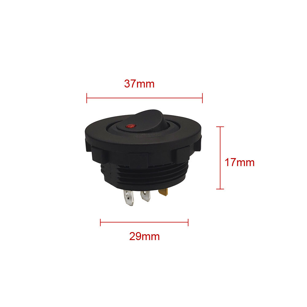 3-Pin ON/OFF Round Rocker Toggle LED Switch,Car Dash Boat Push Button ...