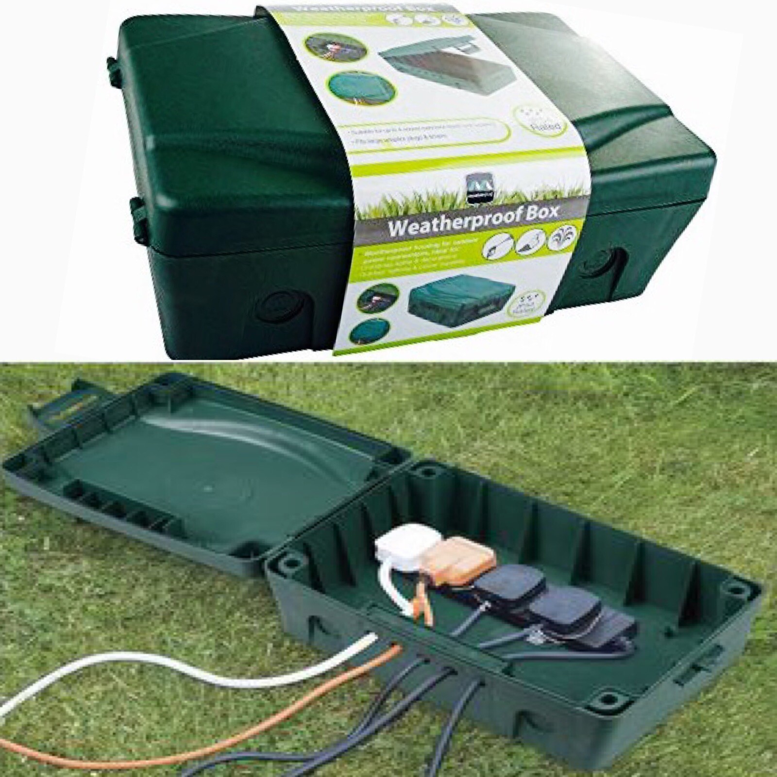 Masterplug Weatherproof Box +6m Lead & Timer Electrical Enclosure ...