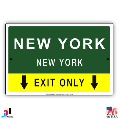New York, New York Highway Exit Novelty State City Aluminum Metal Sign ...