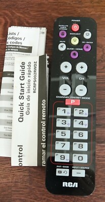 RCA 2-Device Universal Remote RCRPS002RWDZ Black | eBay