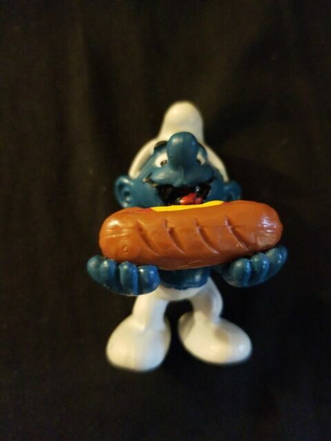 Smurfs 20169 Hot Dog Smurf Vintage Original Figure 1980s Peyo PVC Toy ...