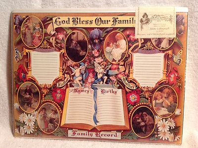 Family Record,Certificate,Victorian,Repro,Stone Lithograph,Old Print ...