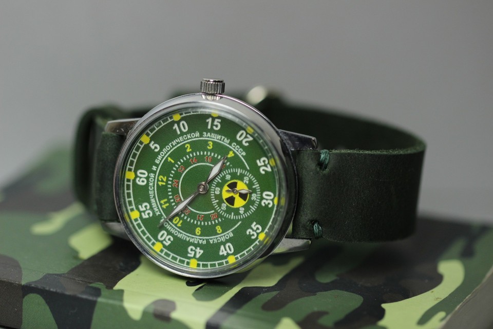 Wristwatches Soviet - Analog mechanism -"Radiation troops" Soviet men's ...