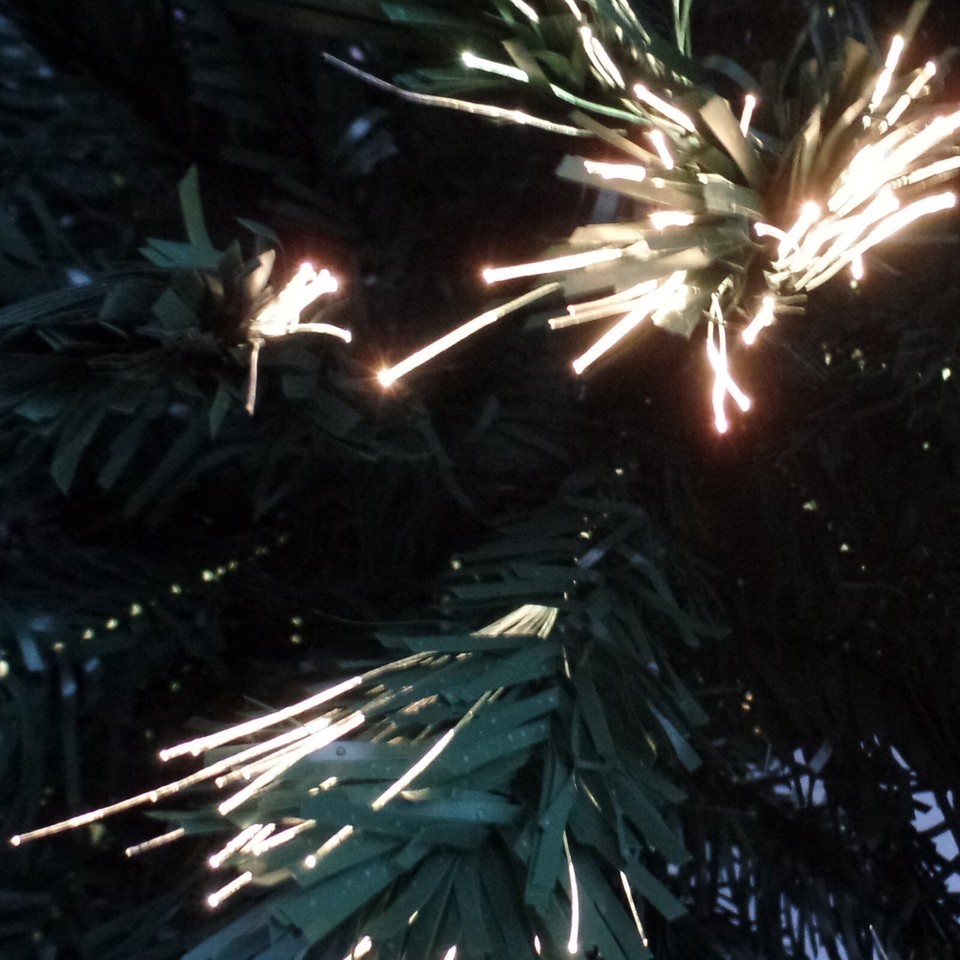 32 in FIBER OPTIC CHRISTMAS TREE / VINTAGE COLOR WHEEL / TWINKLE FIBER ...