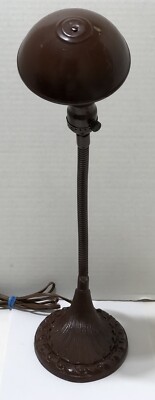 Vintage ALADDIN Goose Neck Desk Lamp CAST IRON Base ART DECO Industrial ...