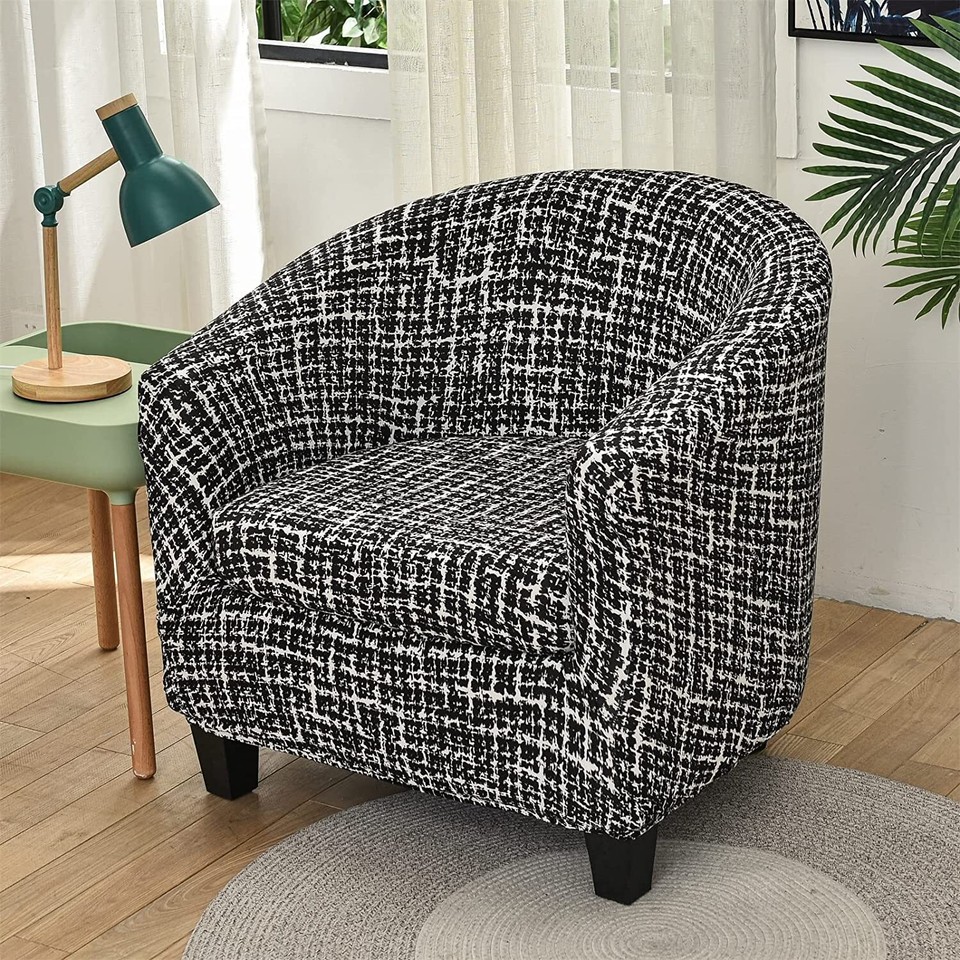 Elastic Stretch Tub Chair Covers 2-Pieces Armchair Bucket Chair Full ...