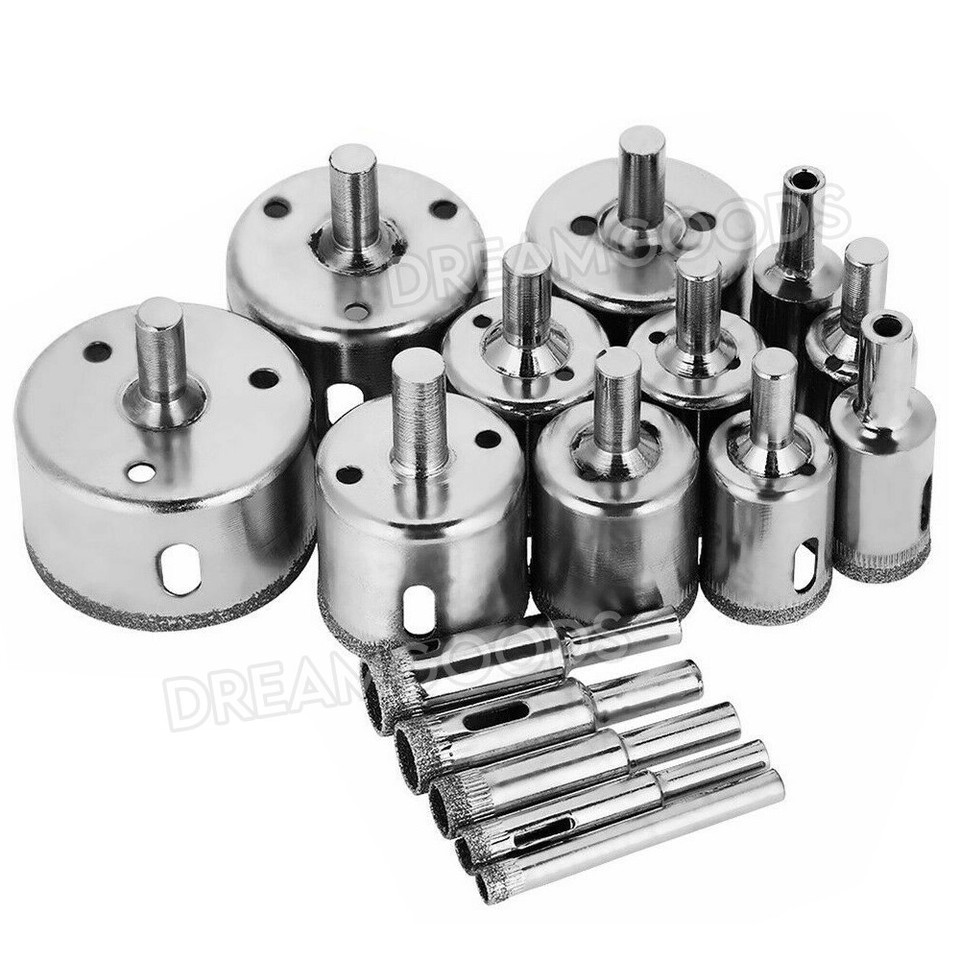 16X Diamond Hole Saw Drill Bit Holes Cutter Saw Tile Glass Marble ...