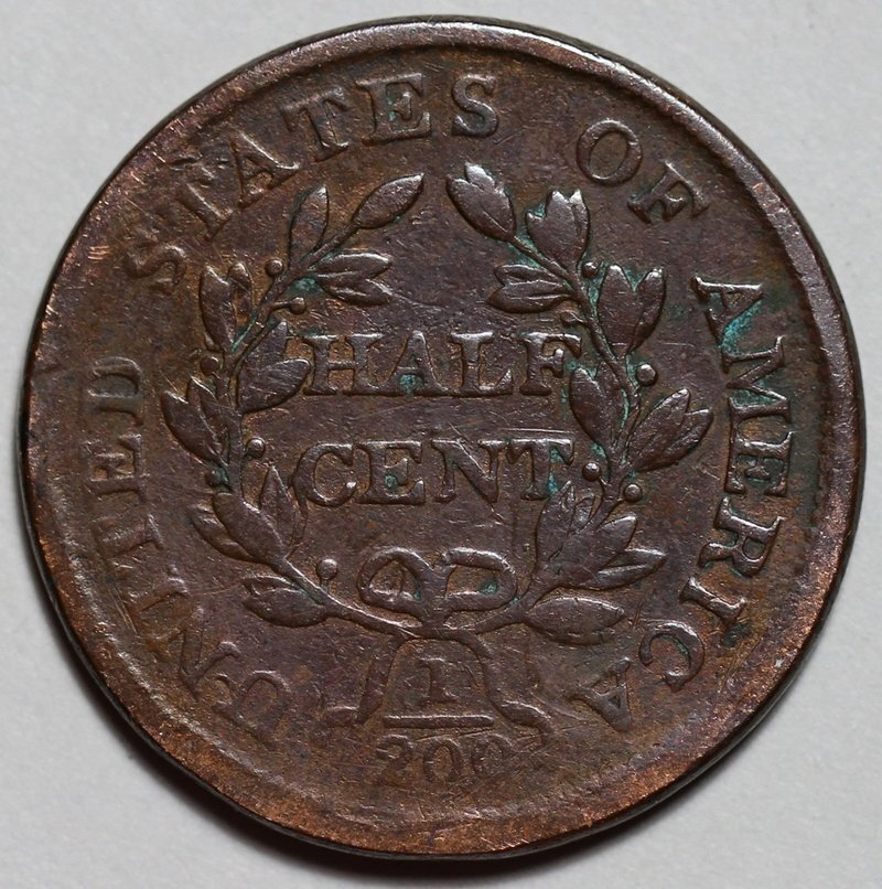 1804 Draped Bust Half Cent - Plain 4/Stemless - Damage - US 1/2c Copper ...