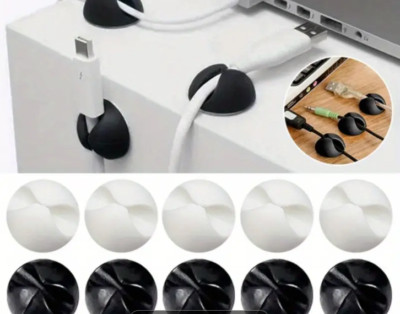 Car USB Data Cable Clips Tidy Cable organiser Self Adhesive Cord Wire ...