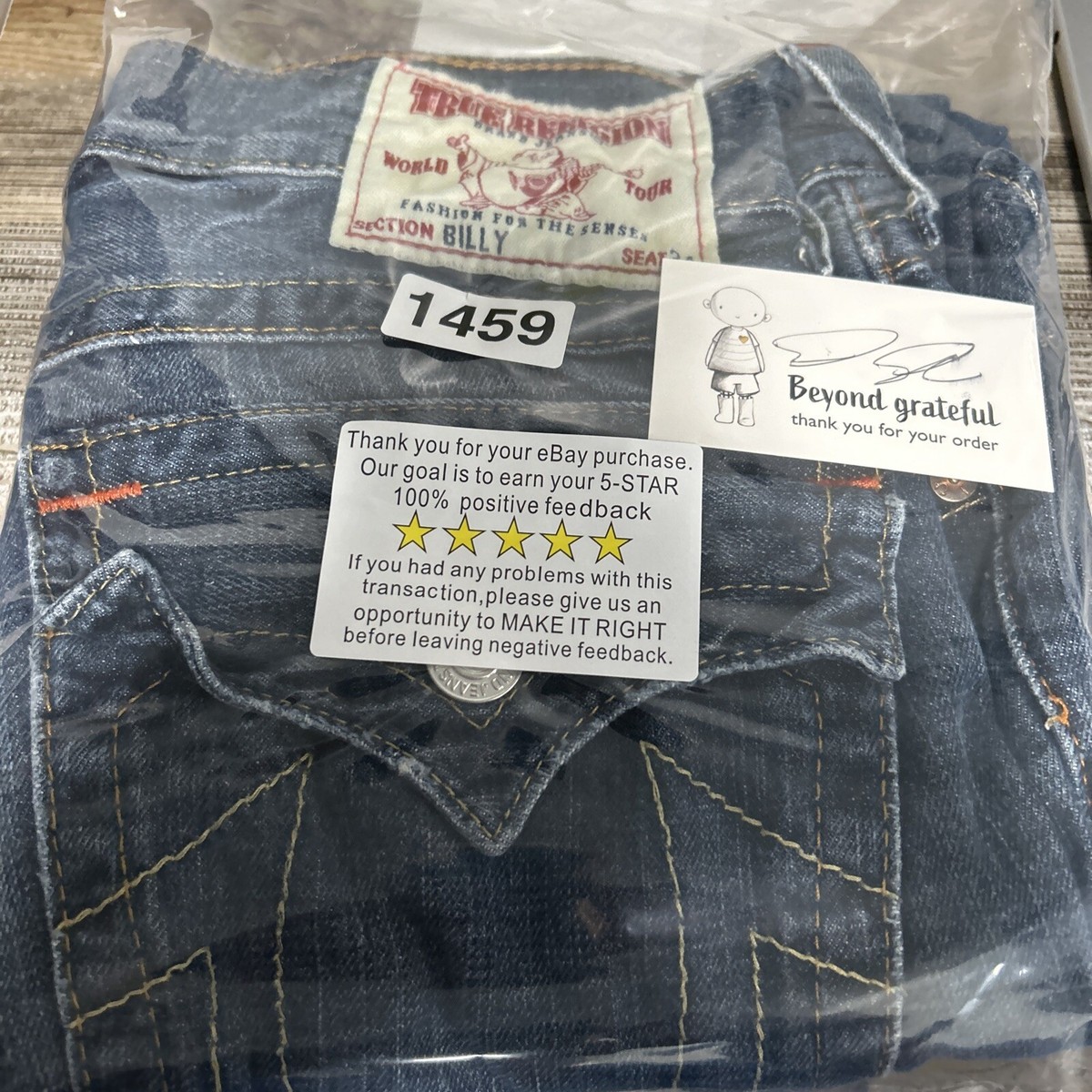 True Religion World Tour Billy Giant Big T Seat 34 Men's True Religion World Tour Billy Giant Big T Seat 34 Men's