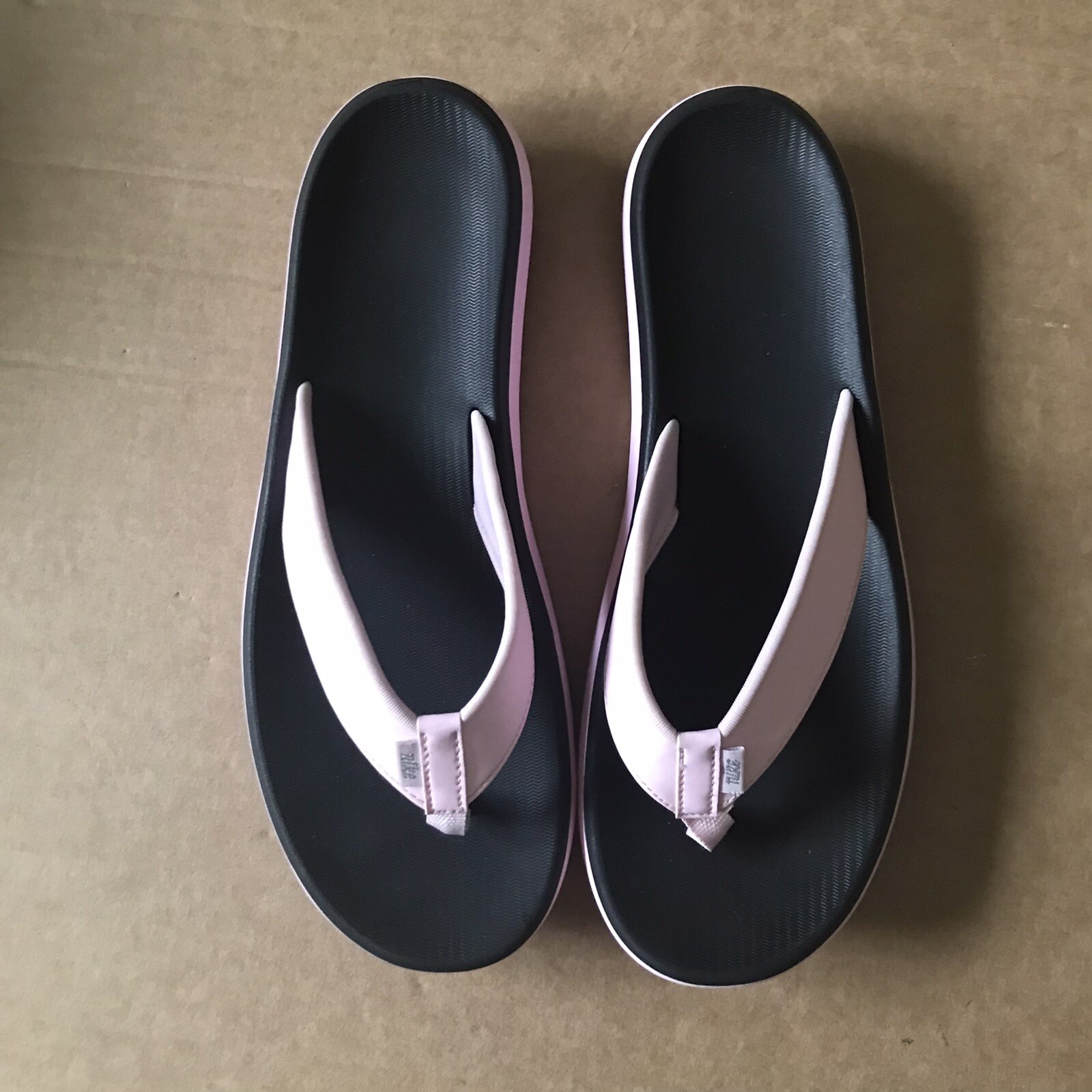 NIKE COMFORT FOOTBED PINK & GRAY FLIP FLOP THONG SANDALS, WOMENS SIZE ...