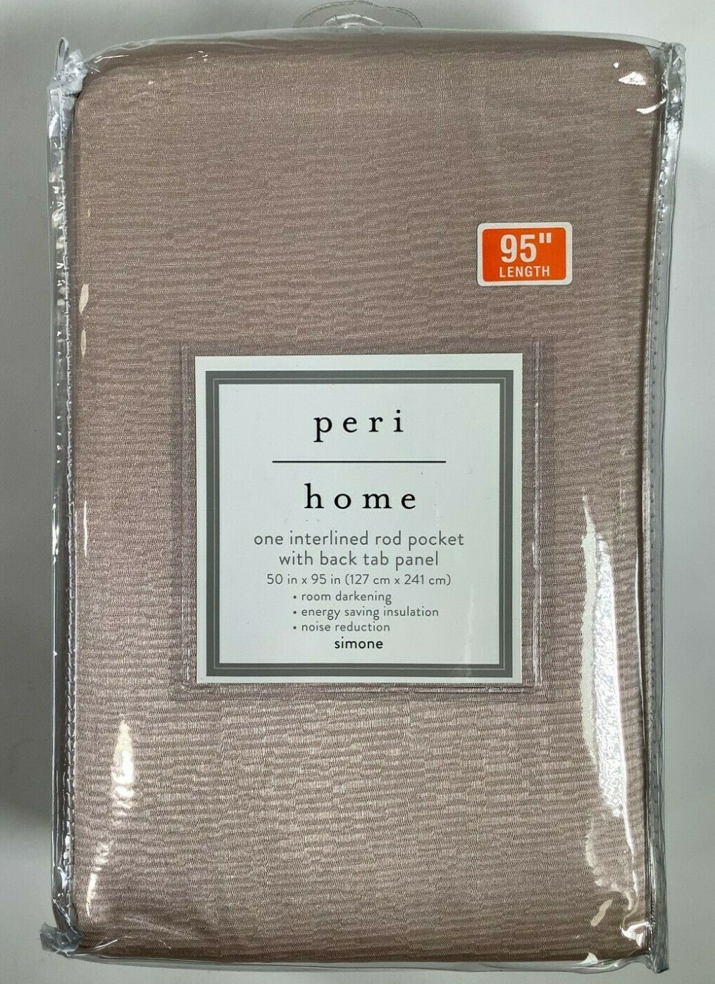 Peri Home Simone Interlined Rod Pocket Back Tab Panel Curtains 50"x95 ...