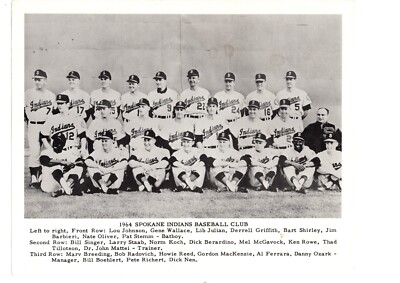 ORIGINAL 1964 SPOKANE INDIANS 8x10 TEAM PHOTO LOU JOHNSON SINGER ...