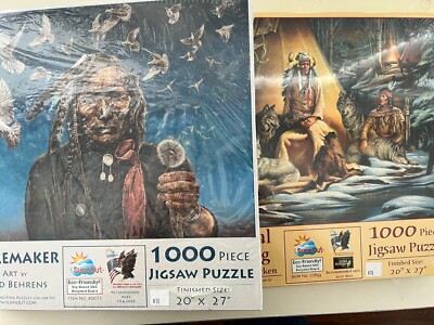 (2) Brand New SunsOut 1000 PC. Puzzle “Mystical Meeting” & Peacemaker ...