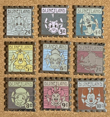 Set of (9) 2008 Disneyland HOTEL - STAMP COLLECTION - HM Hidden Mickey ...