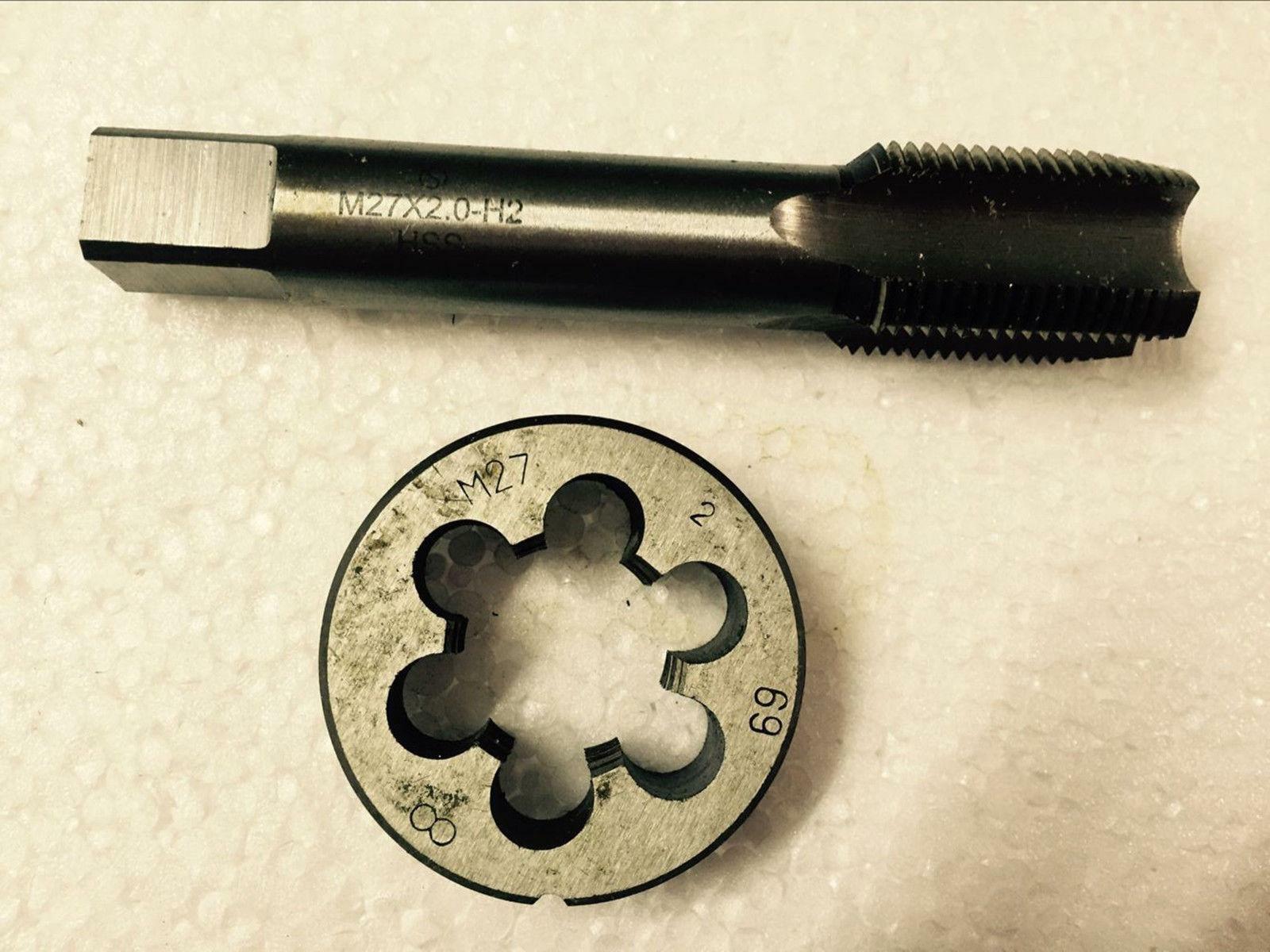 1pcs HSS Machine M27 X 2mm Plug Tap and 1pcs M27 X 2.0mm Die Threading ...