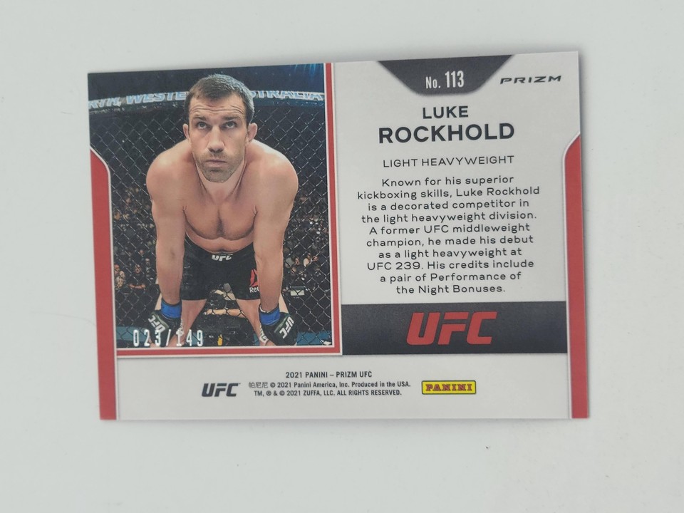 2021 Panini Prizm UFC #113 Luke Rockhold Purple Prizms #/149 | eBay