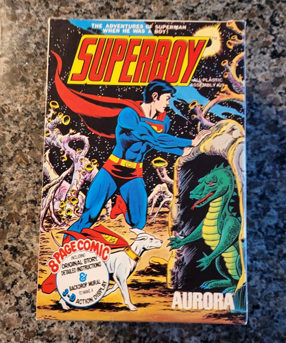 1974 AURORA DC SUPERBOY COMIC SCENES MODEL KIT UNGLUED & UNPAINTED w/COMIC & BOX | eBay