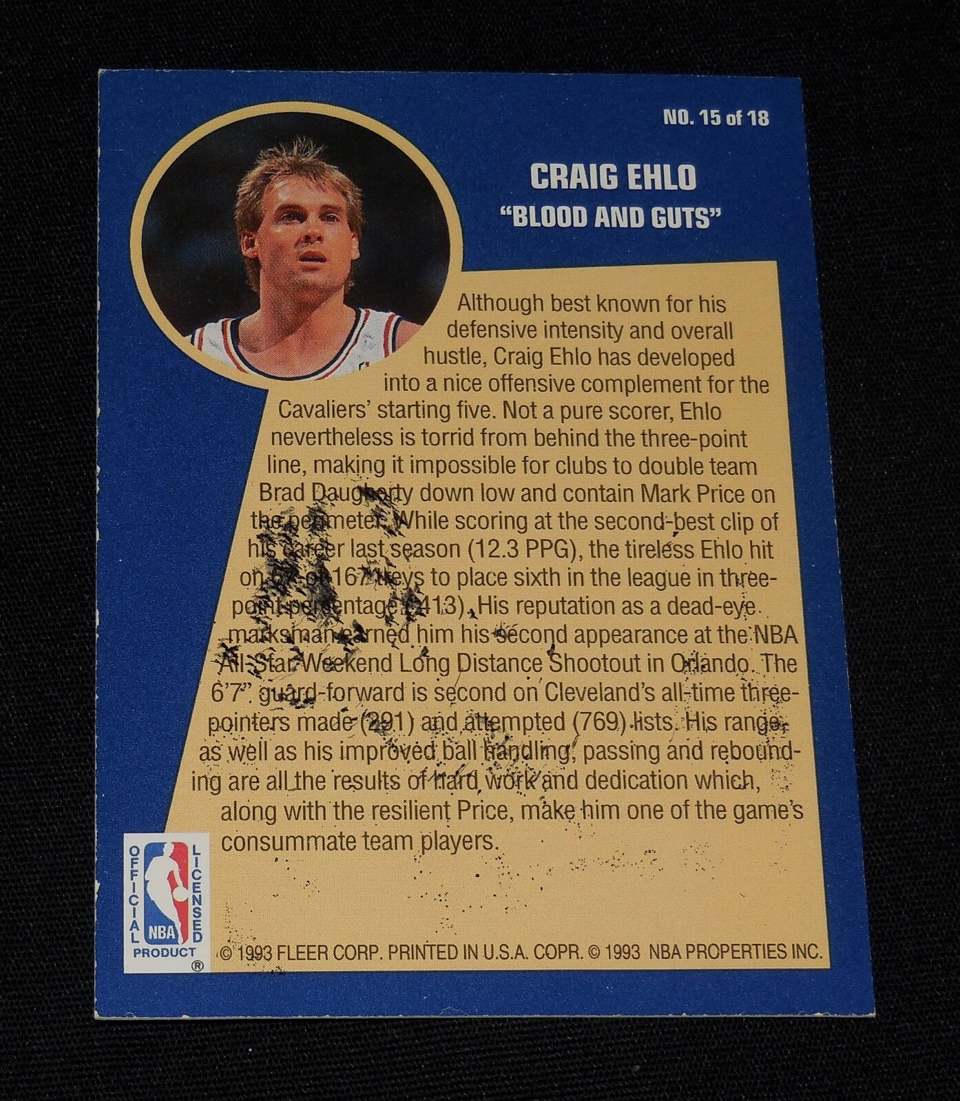CRAIG EHLO 1993 FLEER "SHARP SHOOTER" AUTOGRAPHED BASKETBALL CARD ...