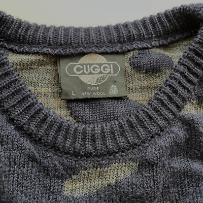 Vintage Cuggi Coogi Mens Sweater Large 100% Wool Blue 80s 3D Textured ...