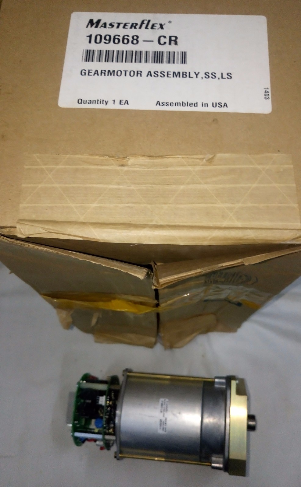 Cole Parmer Masterflex 109668-CR Gearmotor Assembly, SS, LS (Motor with ...