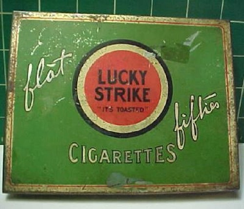 "LSMFT" LUCKY STRIKE FLAT FIFTIES CIGARETTE TIN | eBay