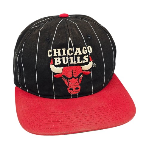 Vintage Chicago Bulls Starter Hat Pinstripe Snapback Black Logo 90s ...