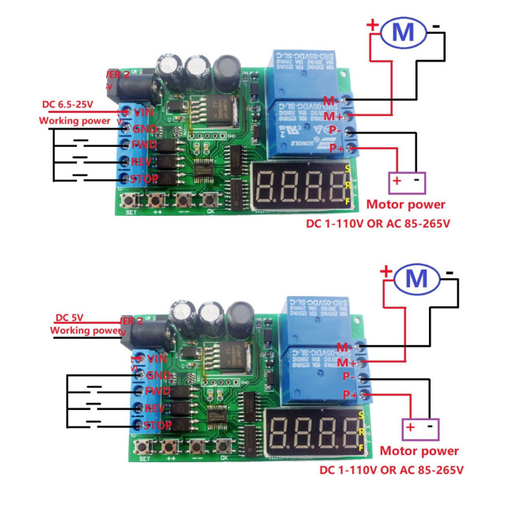 5V - 24V Vorwärts/Rückwärts Motor-Steuerung Timing Delay Zeit Relais ...